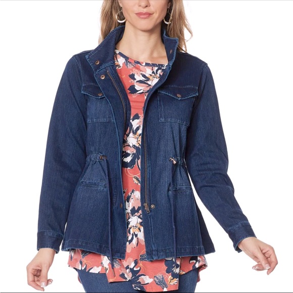 DG2 by Diane Gilman | Jackets & Coats | Dg2 By Diane Gilman Knit Twill Denim Cargo Jacket | Poshmark